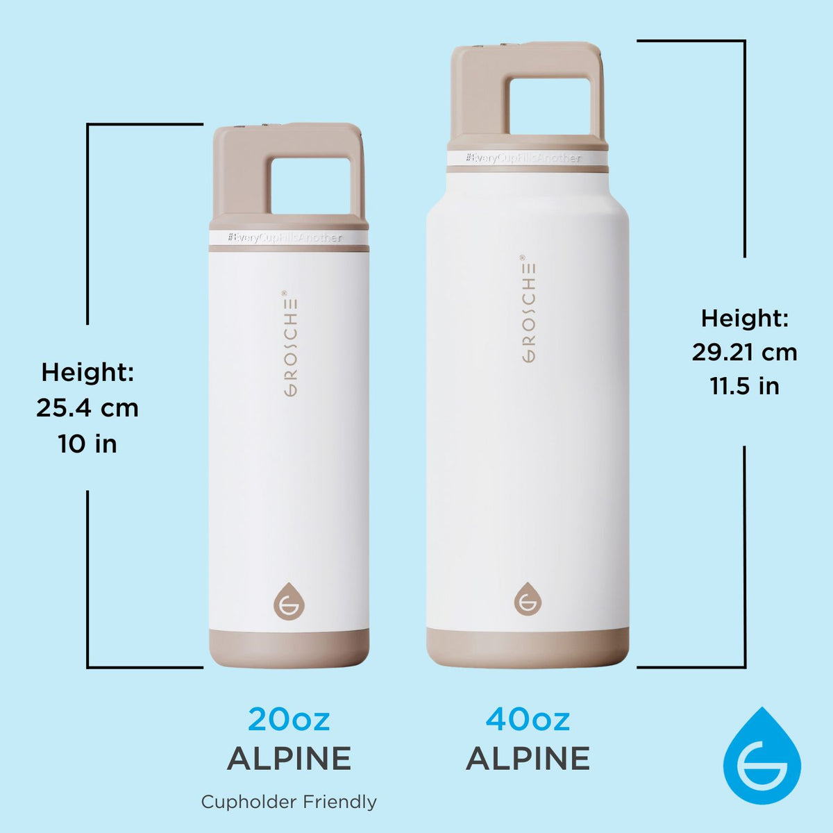 ALPINE Flip 'N Sip Insulated Water Bottle With Straw, 20oz - GROSCHE